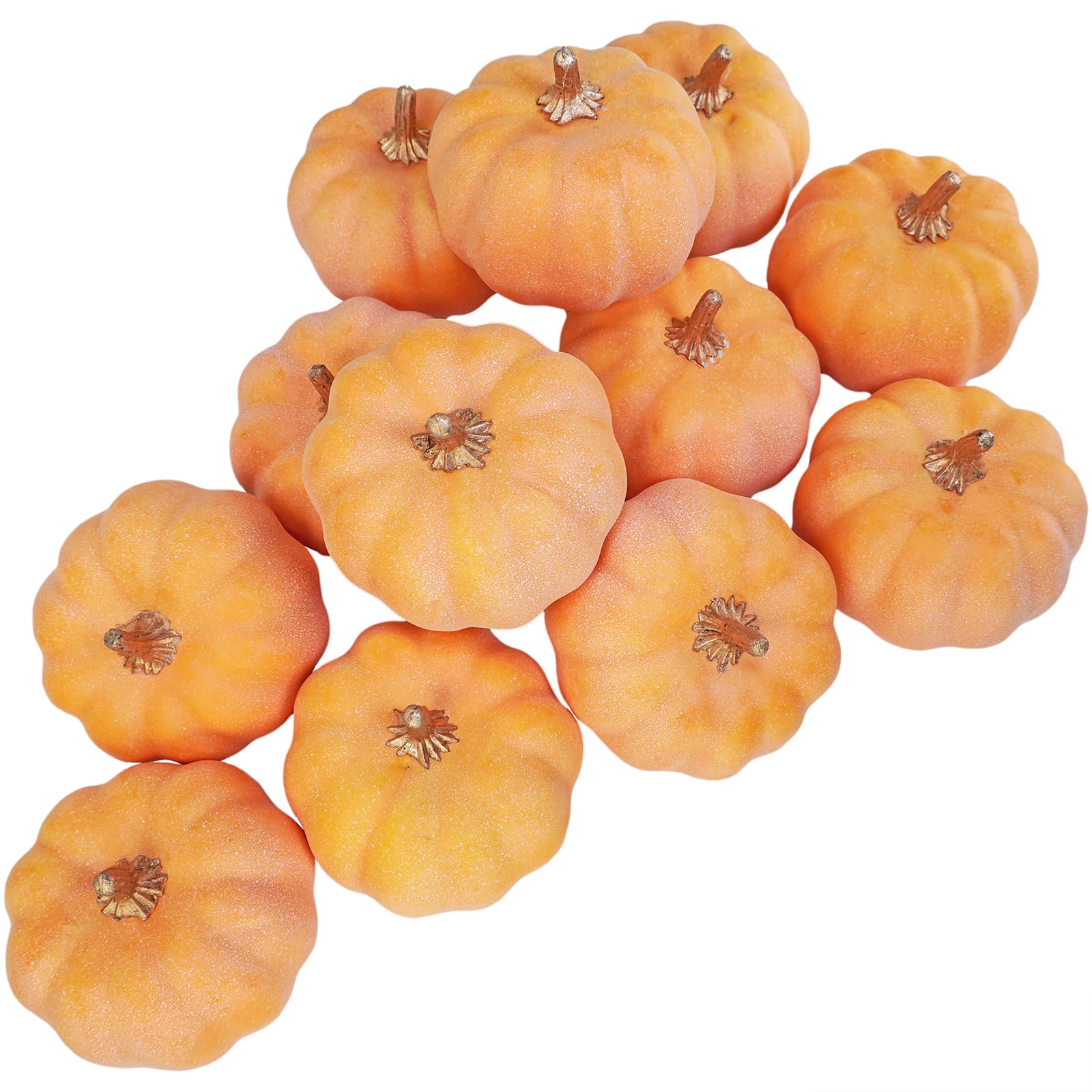 Amazon.com: Winlyn 12 Pcs Small Artificial Orange Pumpkins Decorative ...