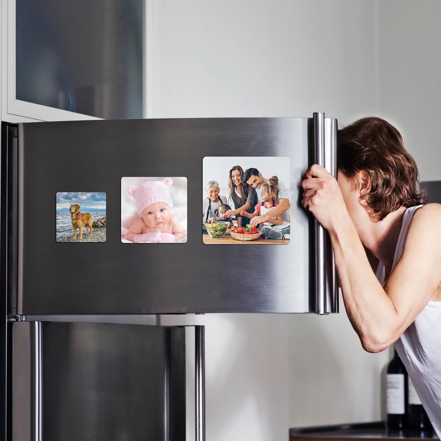 Amazon.com: LEECUM Custom Fridge Magnet Square Photo Refrigerator ...