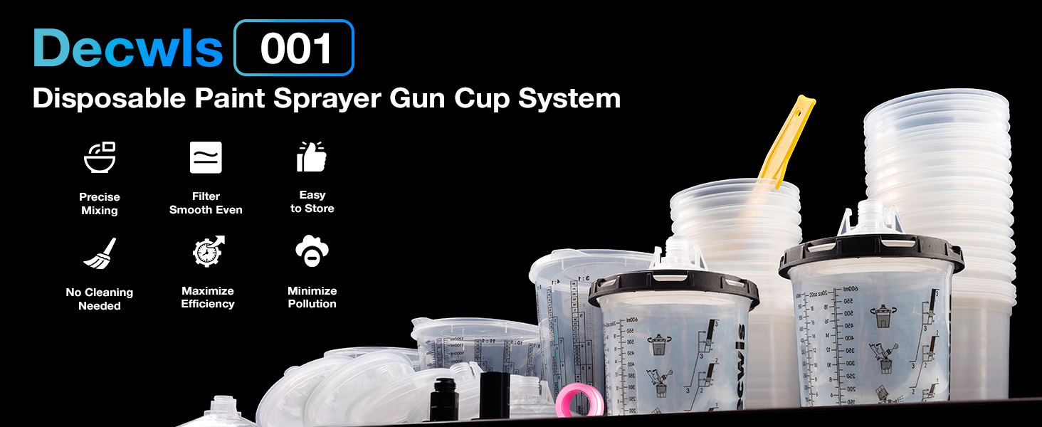 Paint Mixing System Disposable Paint Cup System 20oz (600ml) - 50 Cup ...
