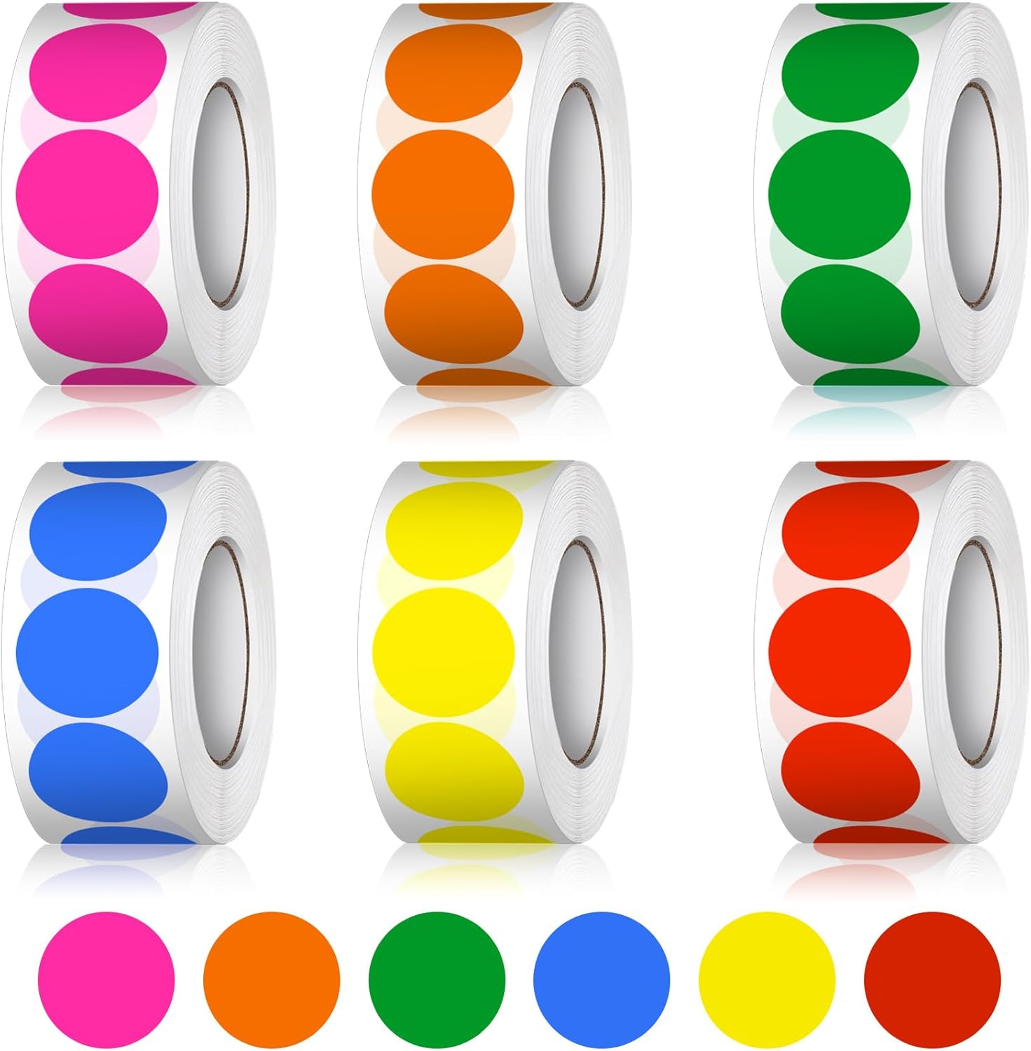 3000 Pcs Coloured Dot Stickers 20mm Sticky Dots Circle Stickers ...