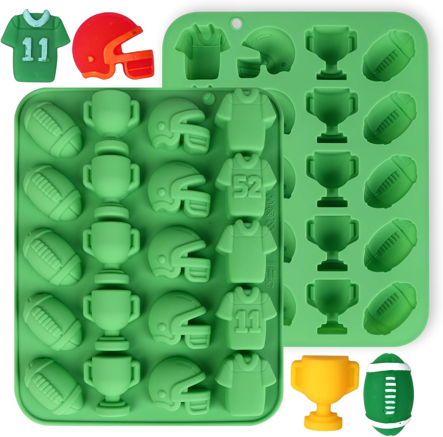 Amazon.com: Hewomate Football Chocolate Mold, 2 Pack Football Candy ...