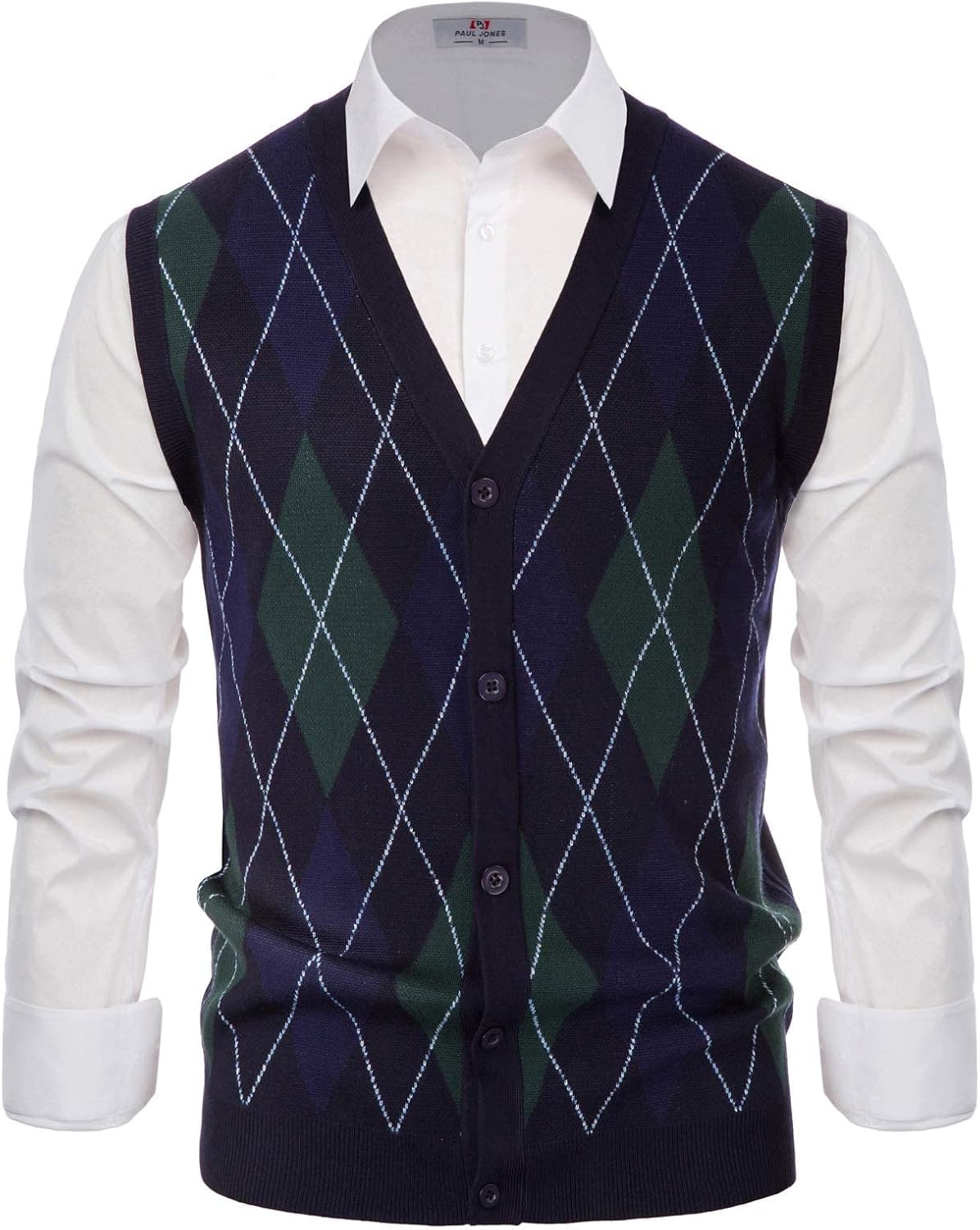 PJ Paul Jones Men's Sweater Vest Cardigan Button Front Knitwear ...