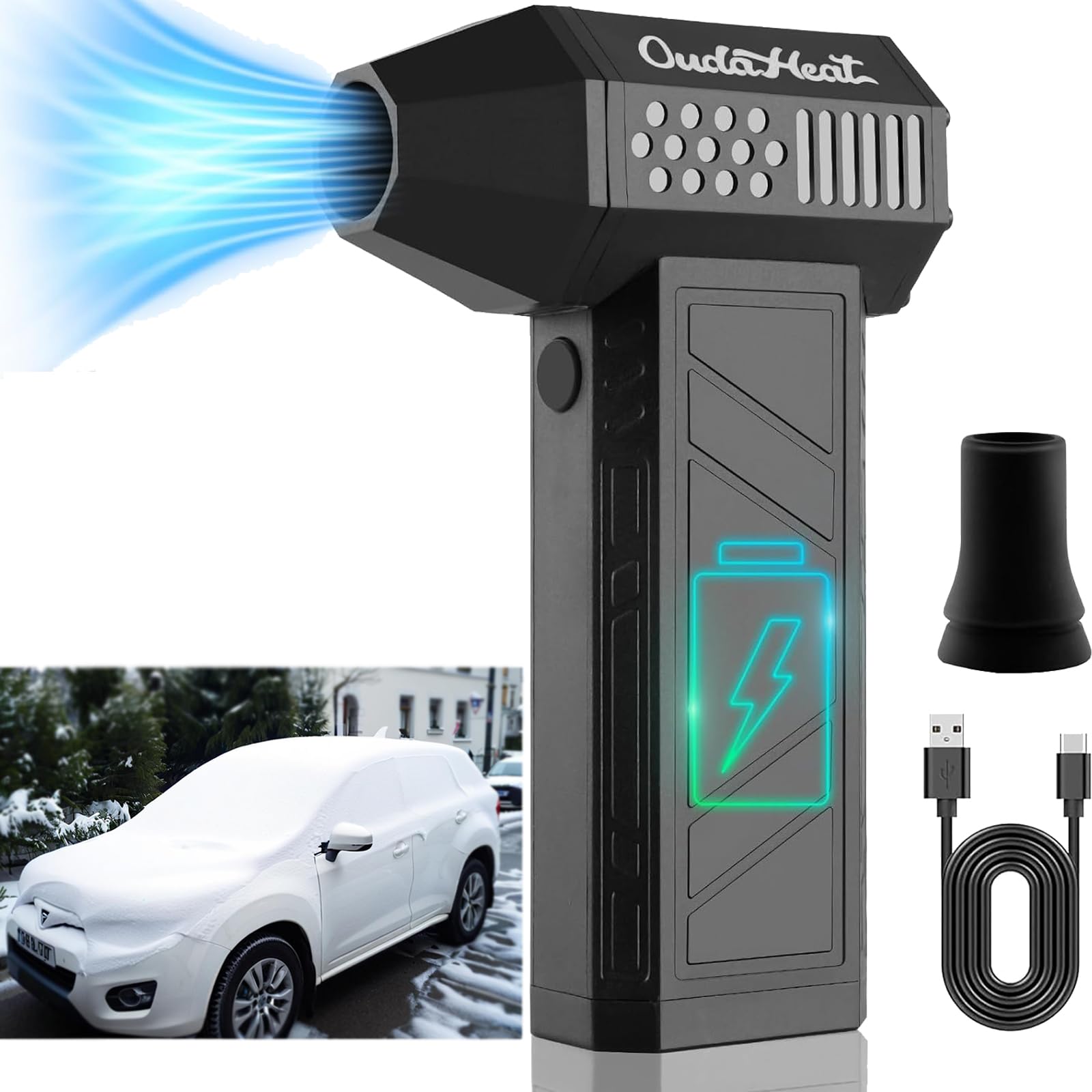 Amazon.com : Handheld Snow Whiz Led Turbo Blower for Car, 160000RPM ...