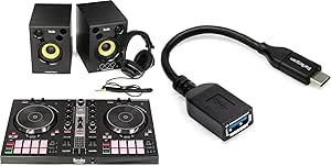 Amazon.com: Hercules DJ Essentials Kit with USB-C to USB-A Adapter – Beginner DJ Equipment ...