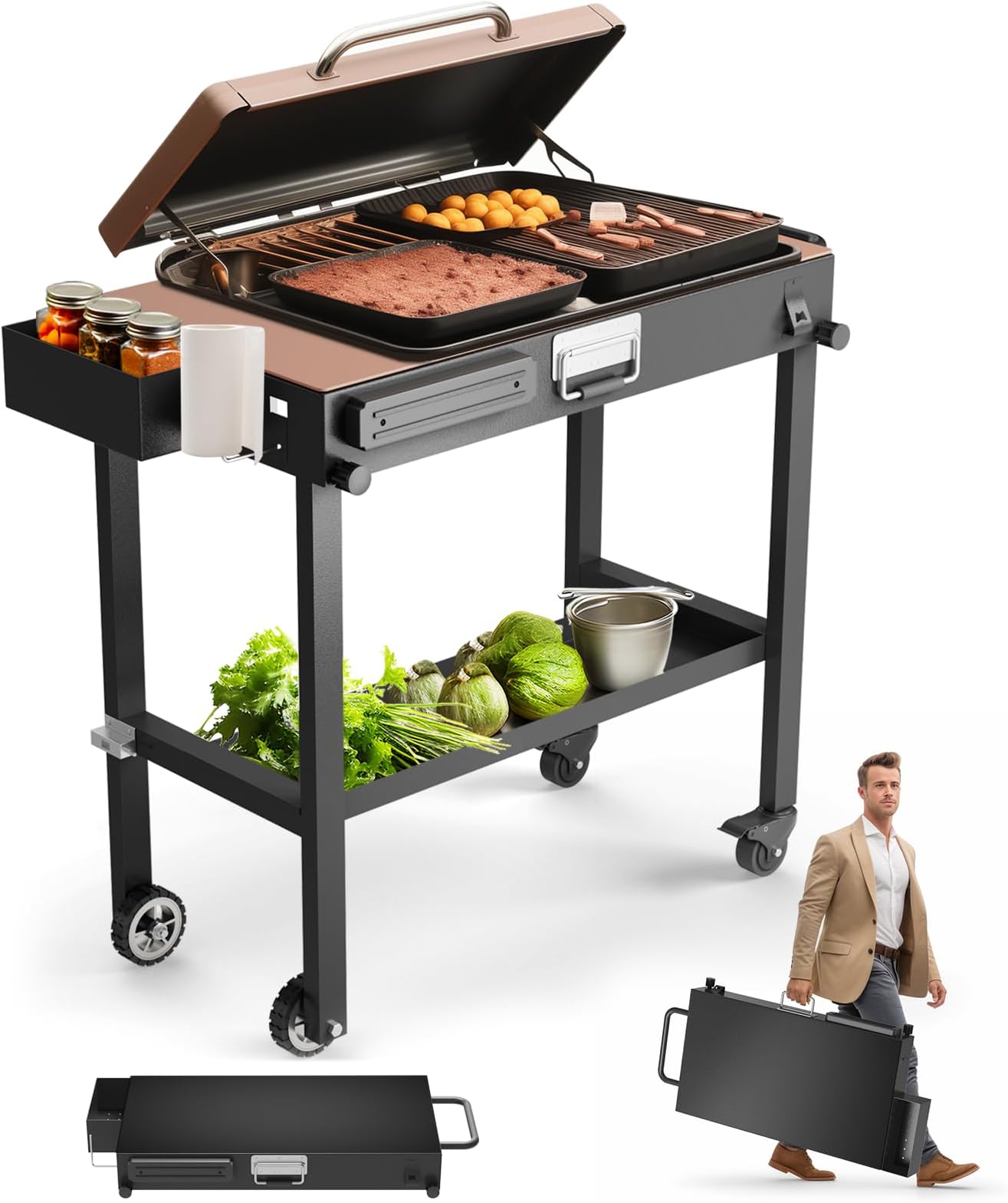 Amazon.com : Portable Grill Cart for Monument 2-Burner Gas Grill ...