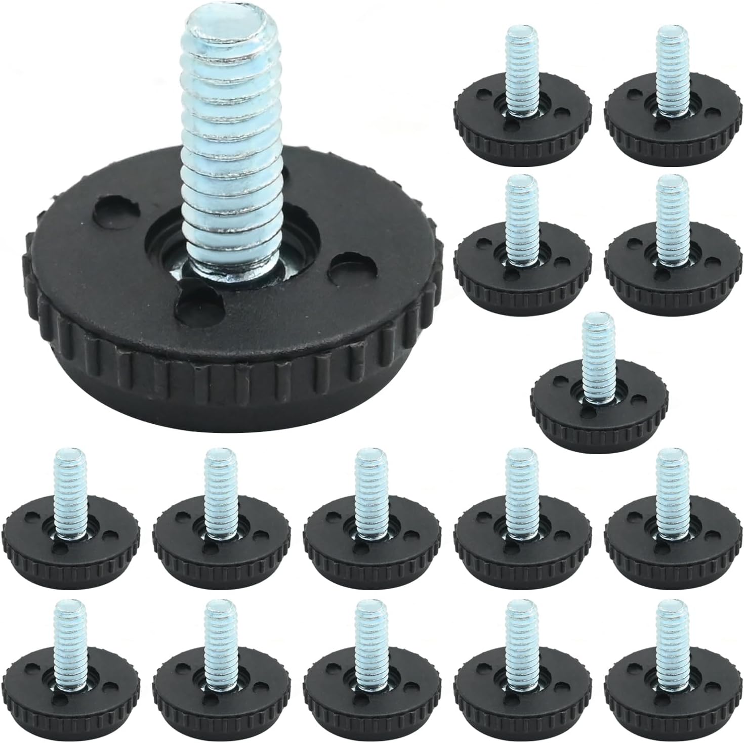 LIDSCURA 16 Pcs 1/4-20 Stainless Steel Adjustable Furniture Levelers ...