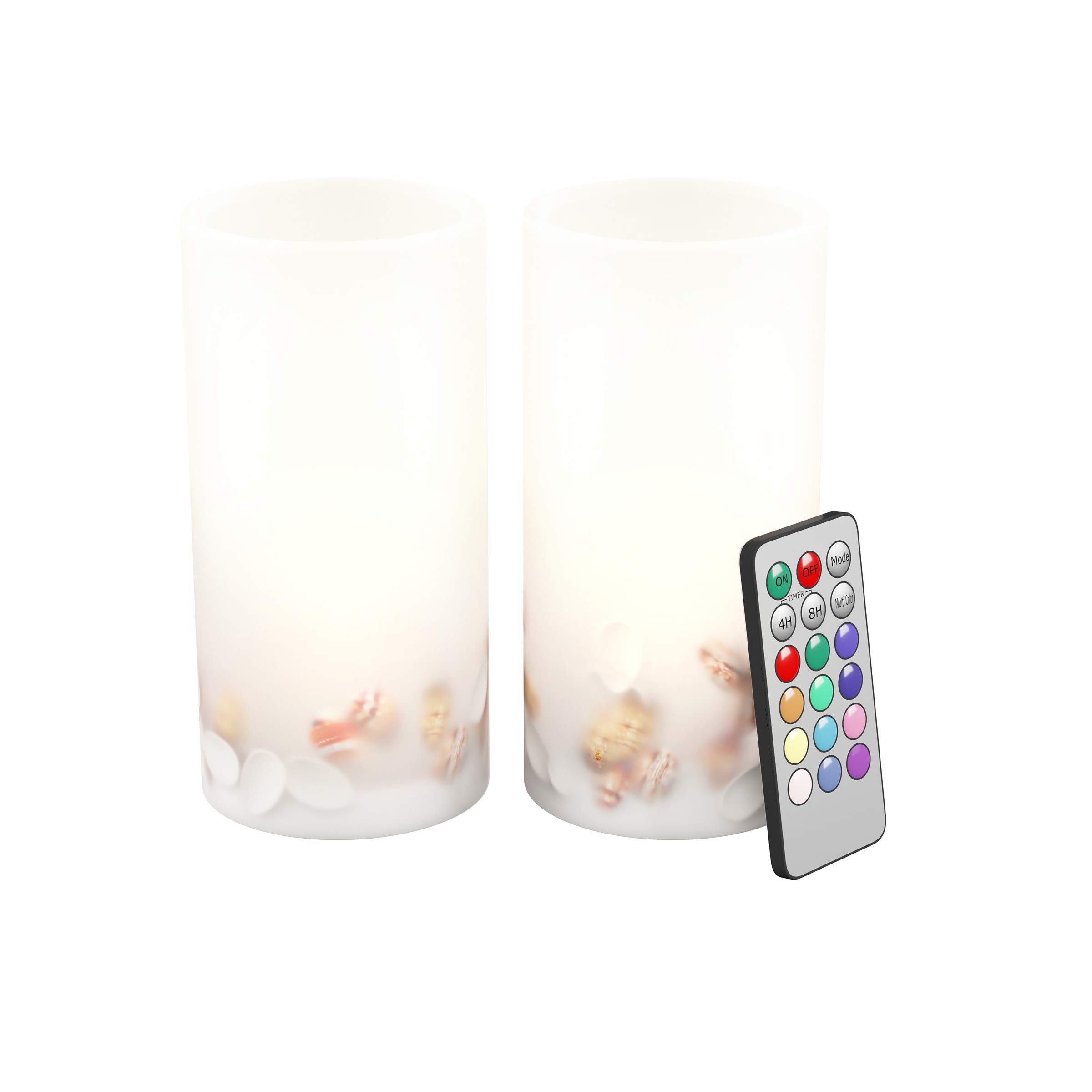 Lavish Home Led Seashell Candles With Remote Control Set Of 2 ...
