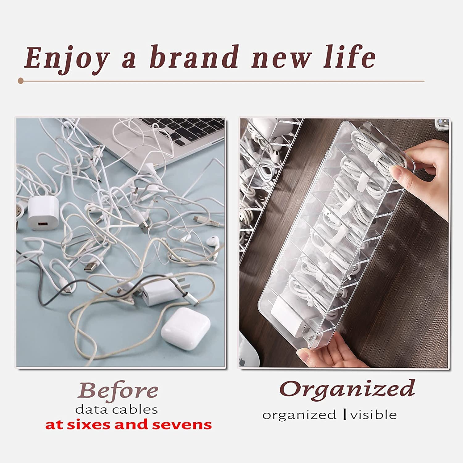 Buy Necomi Data Cable Organizer Storage Box With Lid Electronic cables ...