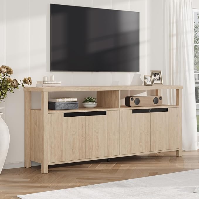 Amazon.com: IDEALHOUSE Farmhouse TV Stand for Tv Up to 65 Inches, Long ...