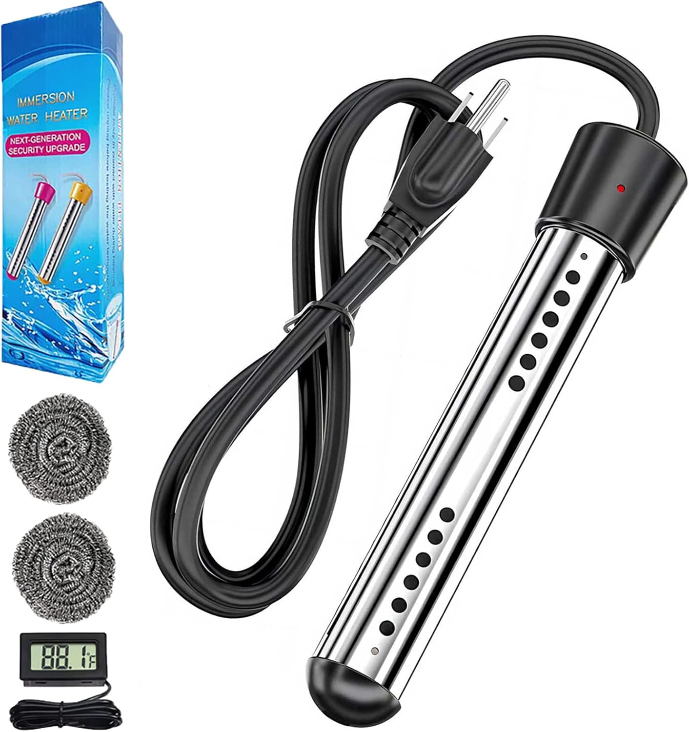 Amazon.com: Portable Bucket Heater, 2000W Immersion Water Heater with ...