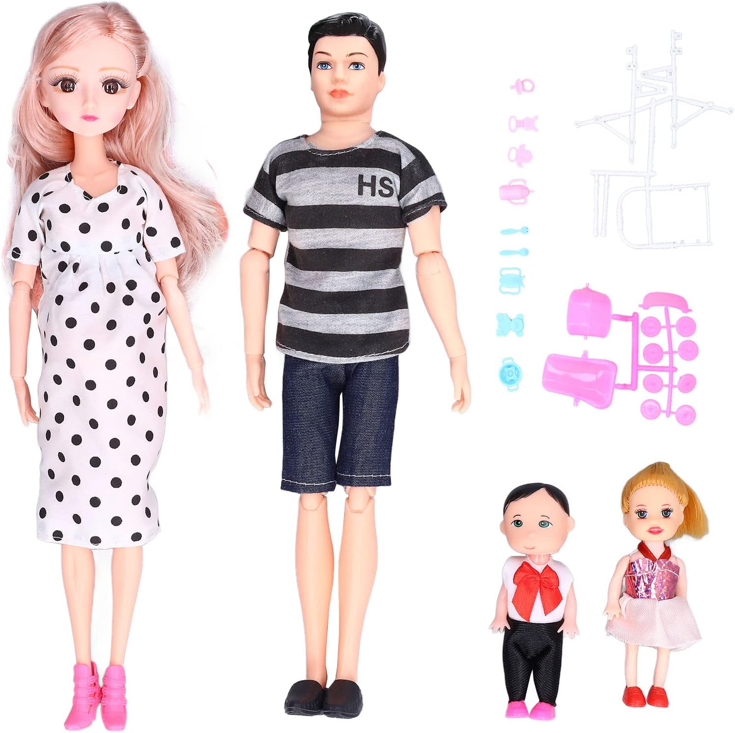 Dad Pregnant Mom Doll, Family Doll with Moving Joints, Funny Design ...