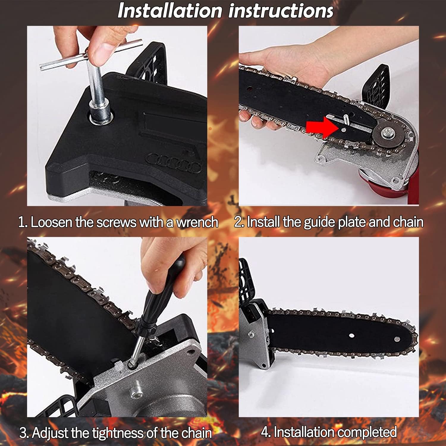 Snapklik.com : Takuoo 8 Inch Mini Chainsaw Chain Replacement, 4 Pcs ...