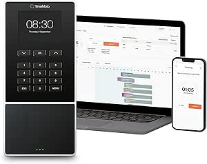 TM—616 Cloud-Based Employee Time Clock with RFID Badge/Keyfob and PIN, For Up to 200 Users ...