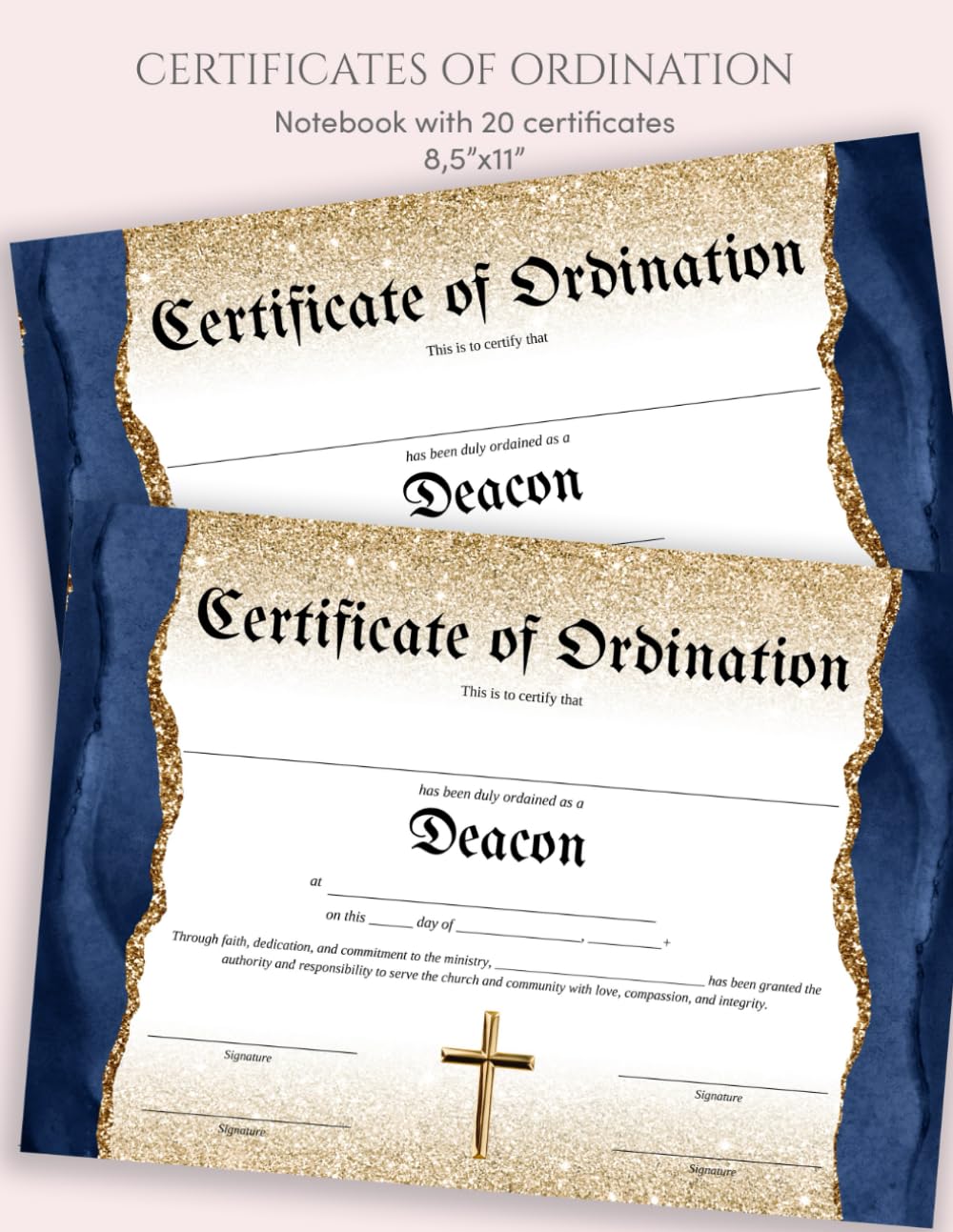 Certificate of Ordination Deacon: Notebook with 20 Ordination ...