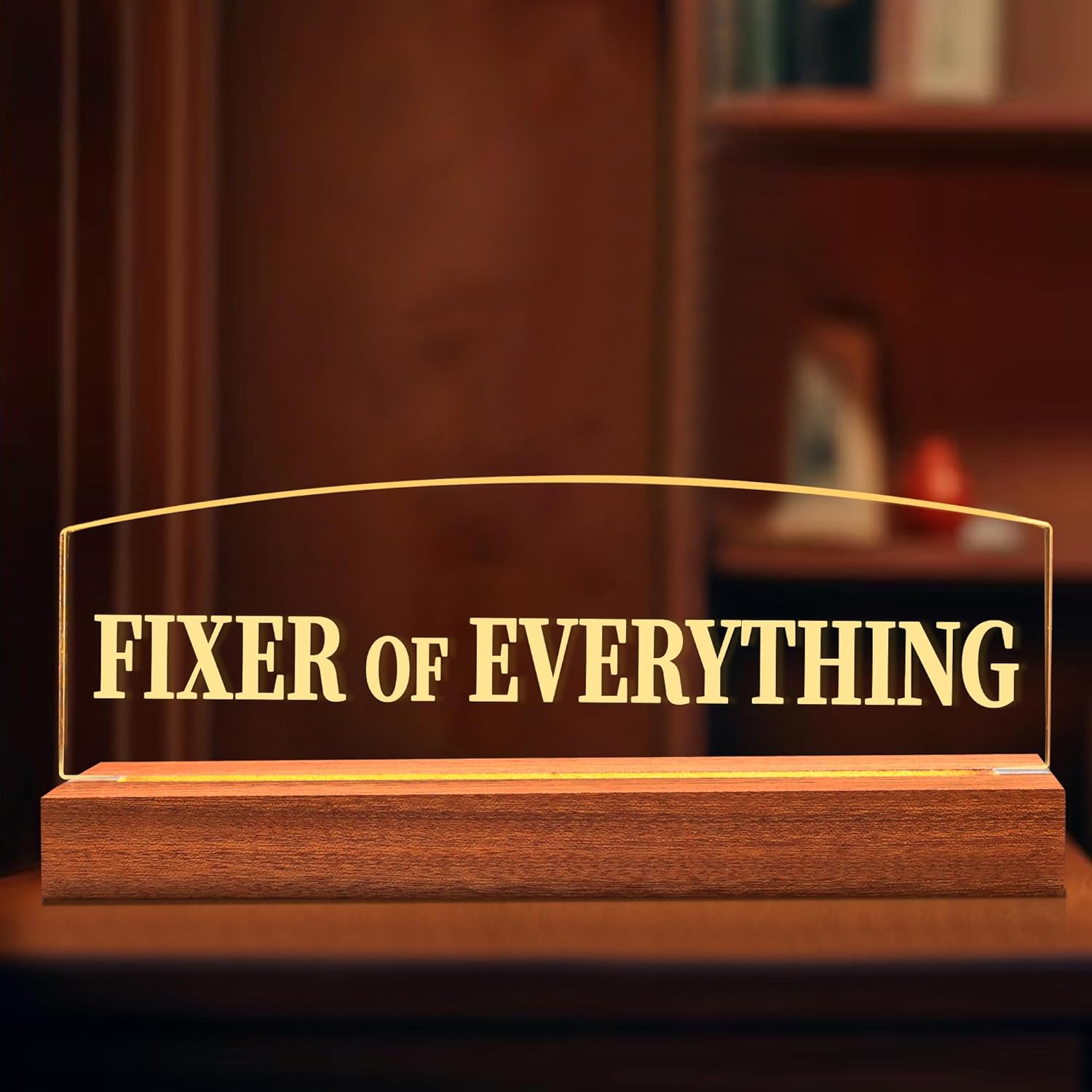 Amazon.com: Fixer of Everything Wooden Desk Plaque Sign with LED ...