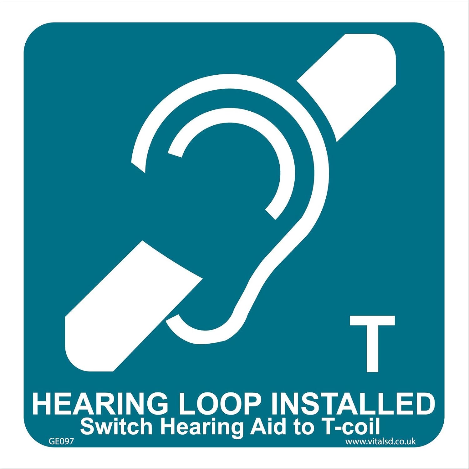 GE097 Hearing Loop Installed Switch Hearing Aid To T-Coil SIGN tone ...