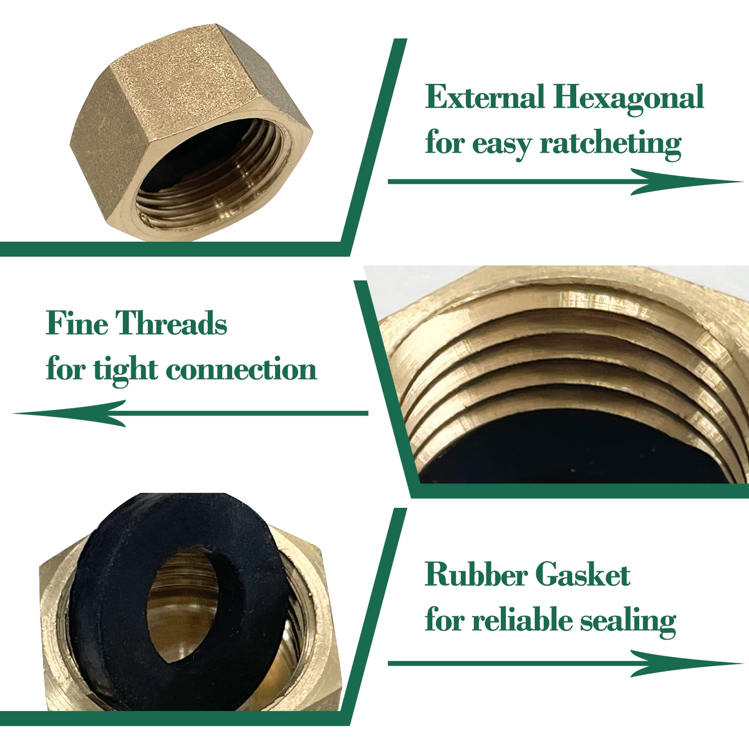 Snapklik.com : Sutekus Pipe Fitting Cap NPT Female Pipe Brass Fitting ...