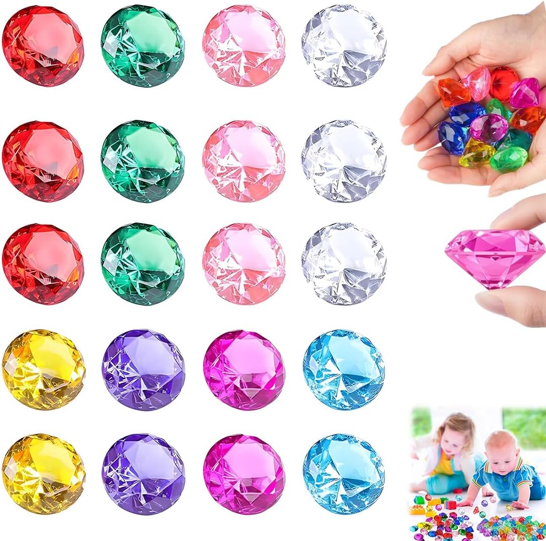 LAKJUOZ 20 Pezzi Diamanti Acrilici Colorati Per Bambini 30 Mm In ...