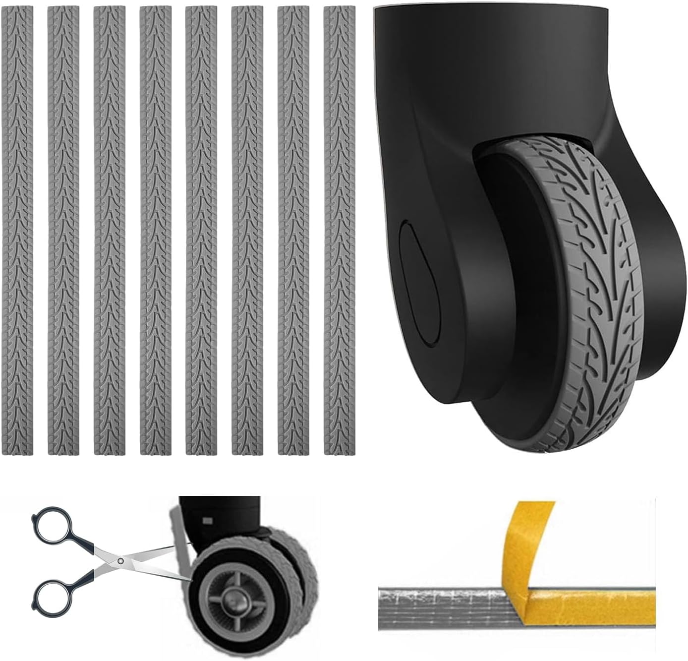 Amazon.com: 8 Pcs Luggage Wheels Covers Silicone, Suitcase Wheel Covers ...