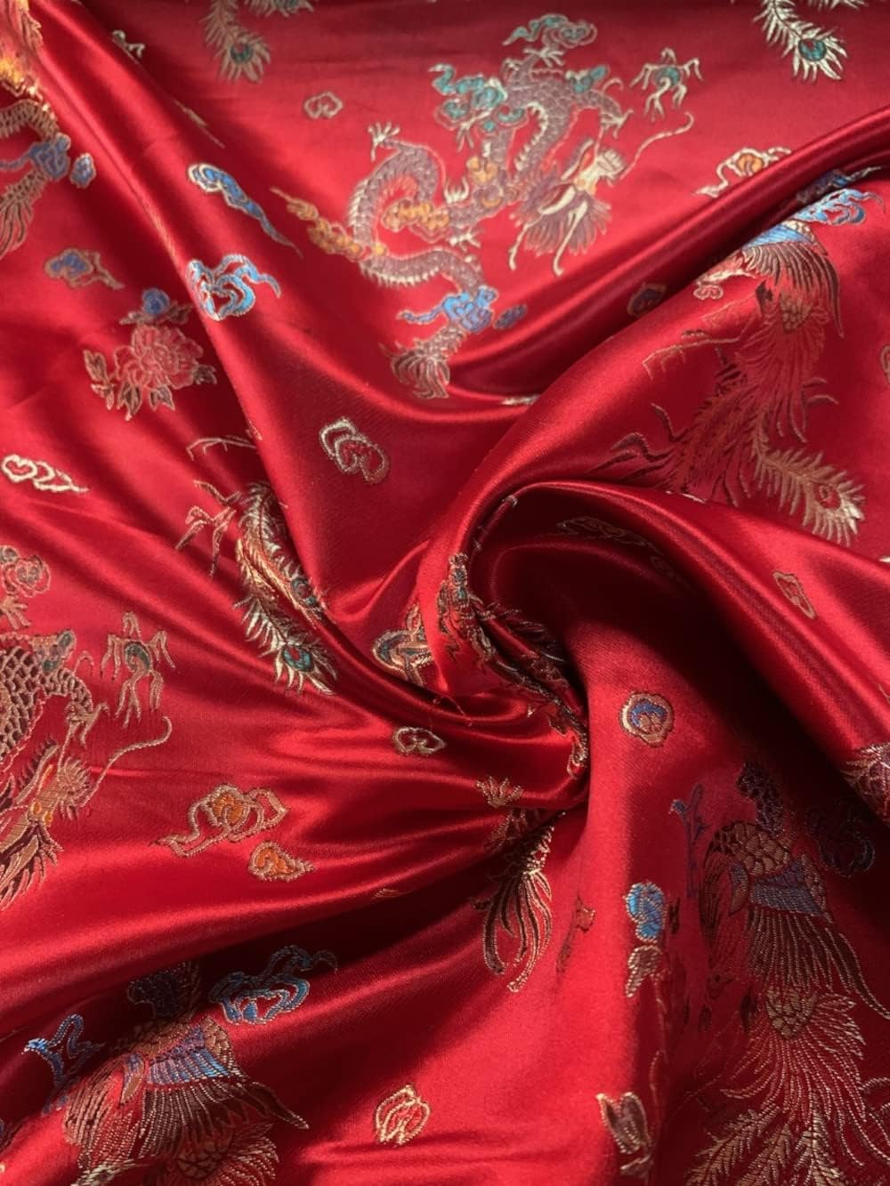 Amazon.com: 45 inch red Chinese Dragon Brocade by The Yard, 0.97 Inches