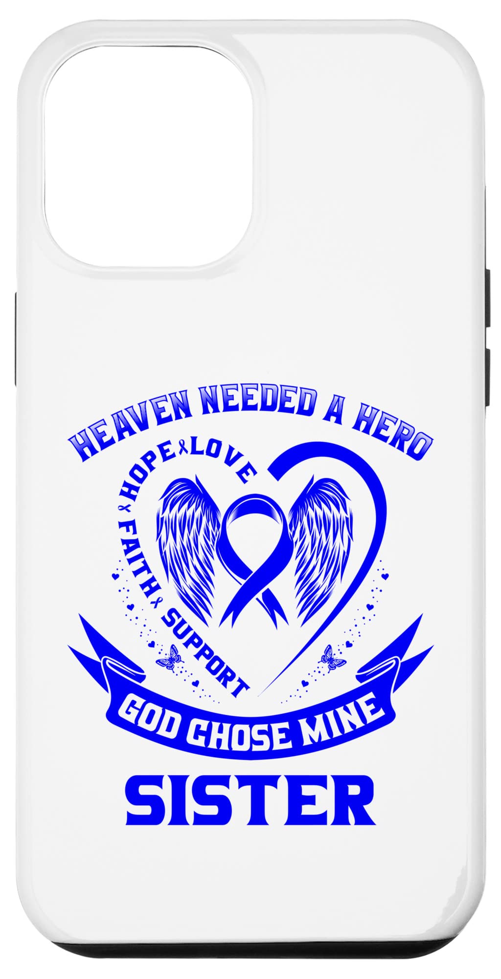 Blue Cancer Ribbon With Wings