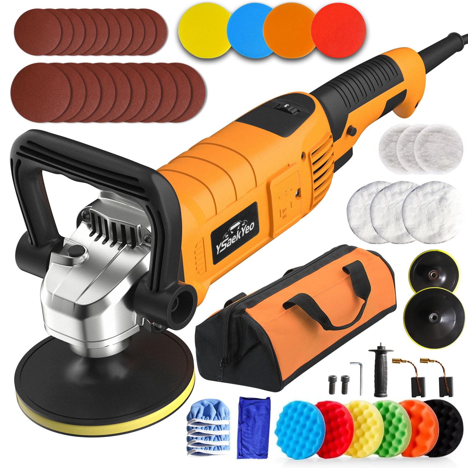 Amazon.com: Buffer Polisher, 1200W 7 Inch/6 Inch Car Polishing Kit, 6 ...