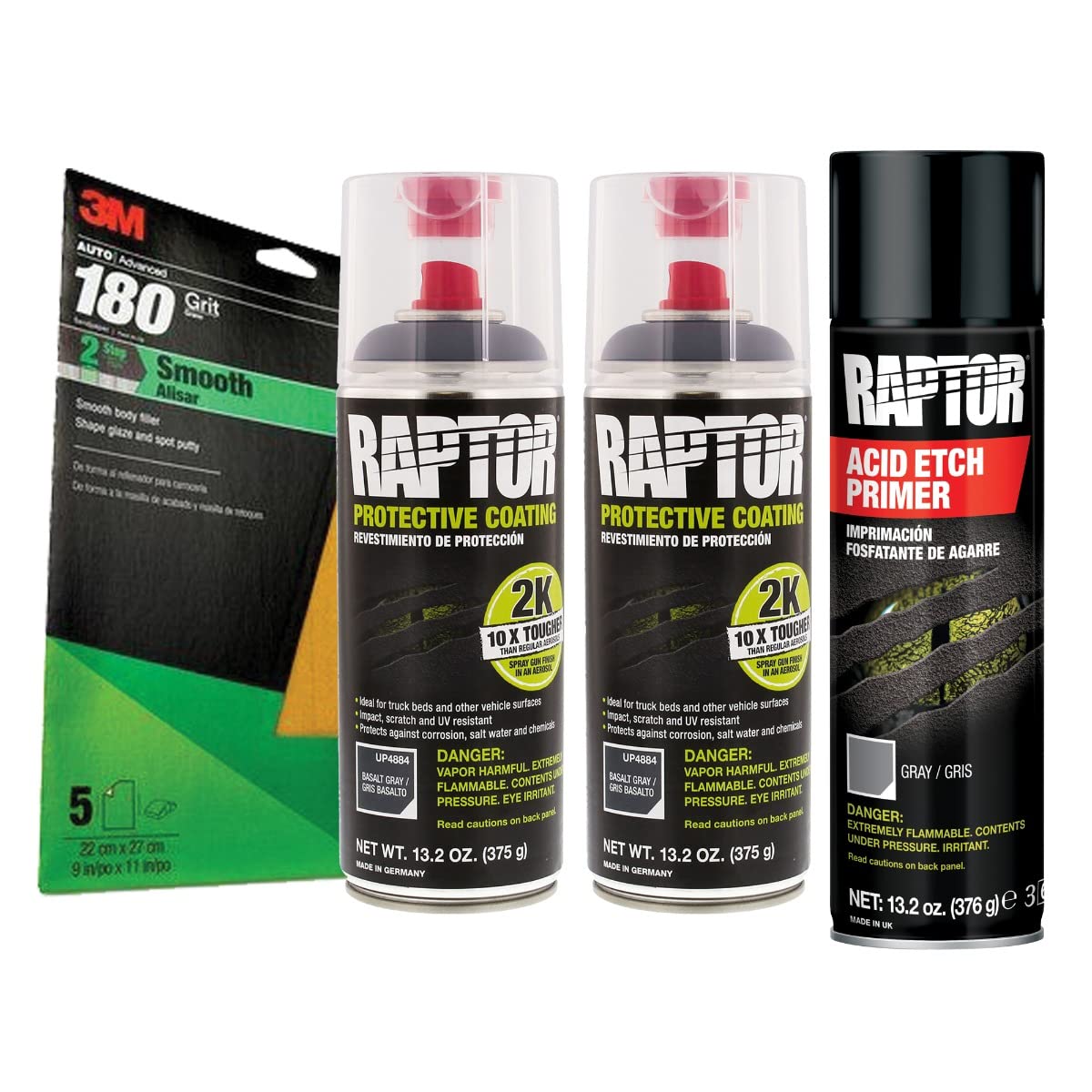 Amazon.com: Raptor 2K Basalt Gray Spray-On Truck Bedliner Bare Metal ...