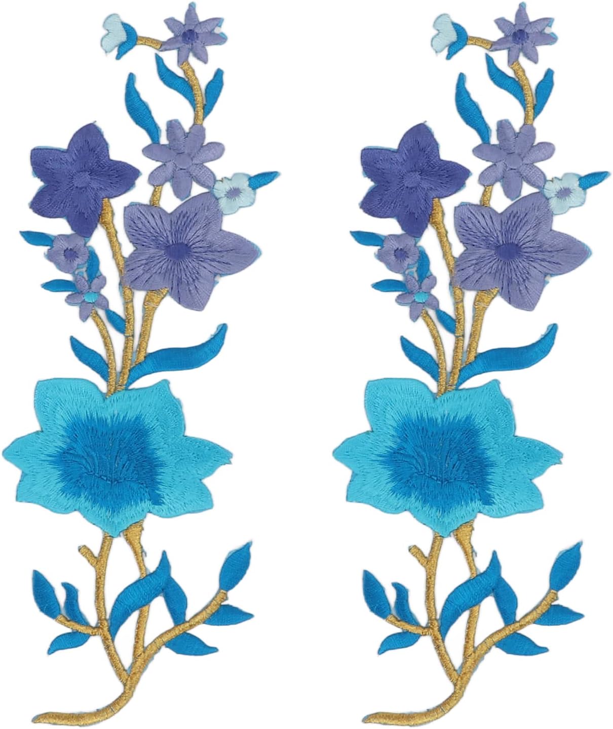 Amazon.com: 2 Pcs Embroidered Patches, Flower Pattern Iron On ...
