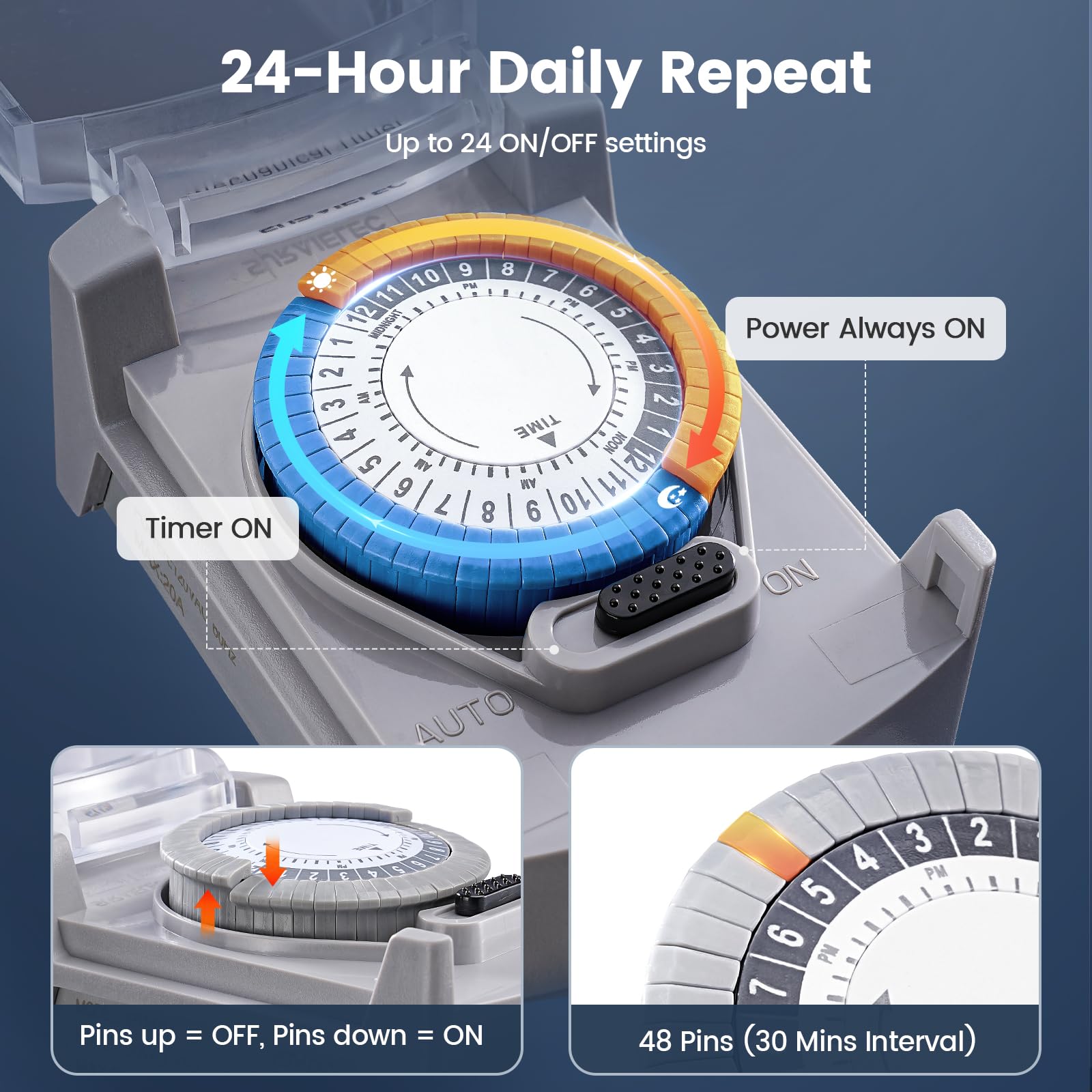 Snapklik.com : SURAIELEC 20 AMP 24 Hour Mechanical Timer Switch For ...