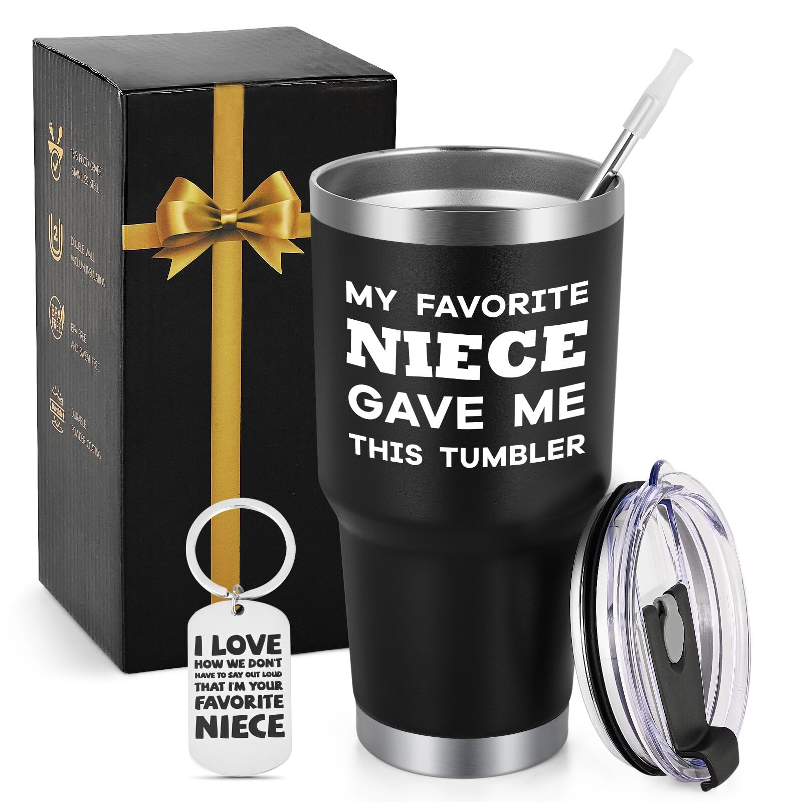 Amazon.com | GINGPROUS Uncle Gift Aunt Gift from Niece, My Favorite Niece Gave Me This Tumbler ...