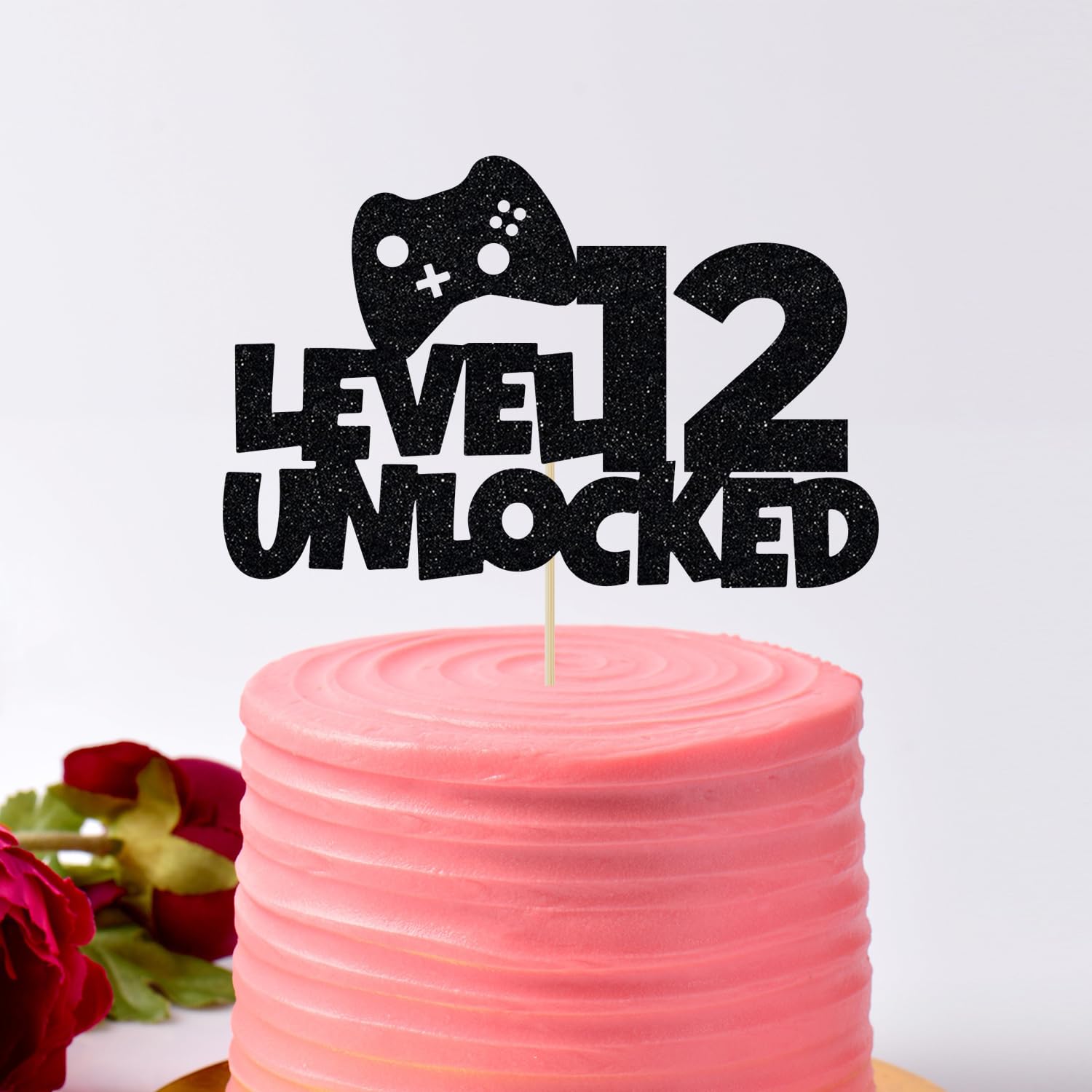 Amazon.com: Glitter Level 12 Unlocked Cake Topper - Happy 12th Birthday ...