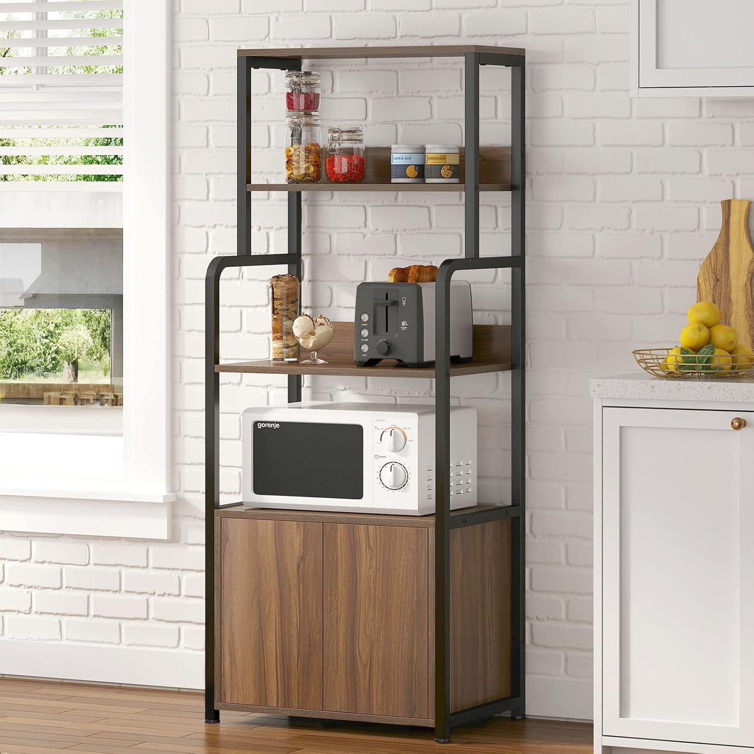 Amazon.com: DlandHome 4-Tier Baker's Rack,Industrial Microwave Stand ...