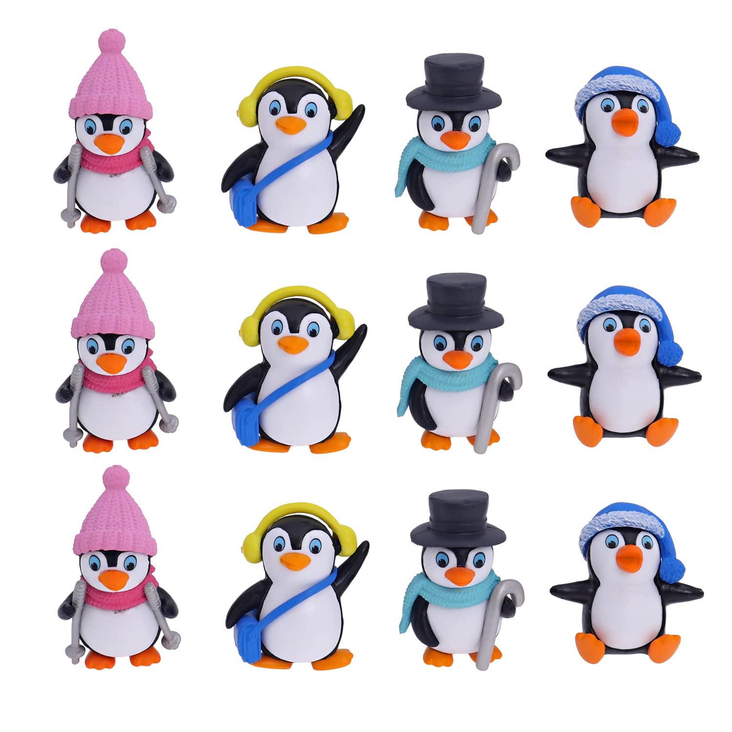 KRISMYA Cute Penguin Characters Toys,12 Pcs Mini Penguin Figure ...