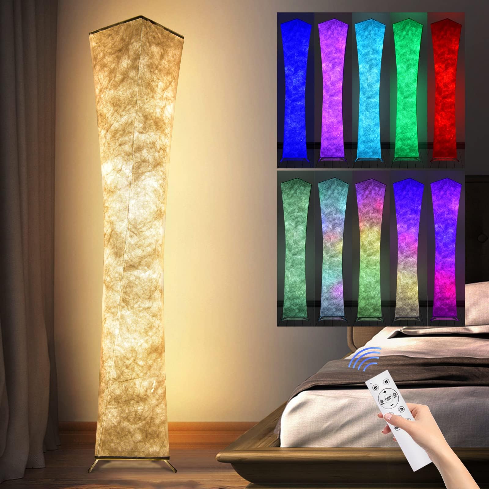 Lithomy Floor Lamp, RGB Dimmable Color Changing LED Lamp with Alexa APP ...