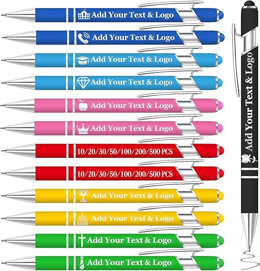 Amazon.com : Thryonix Custom Pens Bulk with Stylus Tip - Personalized ...