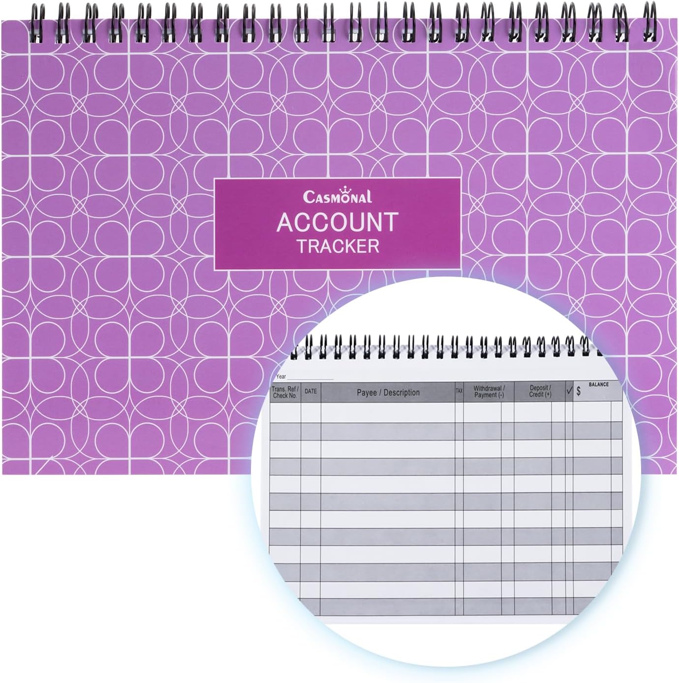 Amazon.com : CASMONAL A5 Big Check Registers for Personal Checkbook ...