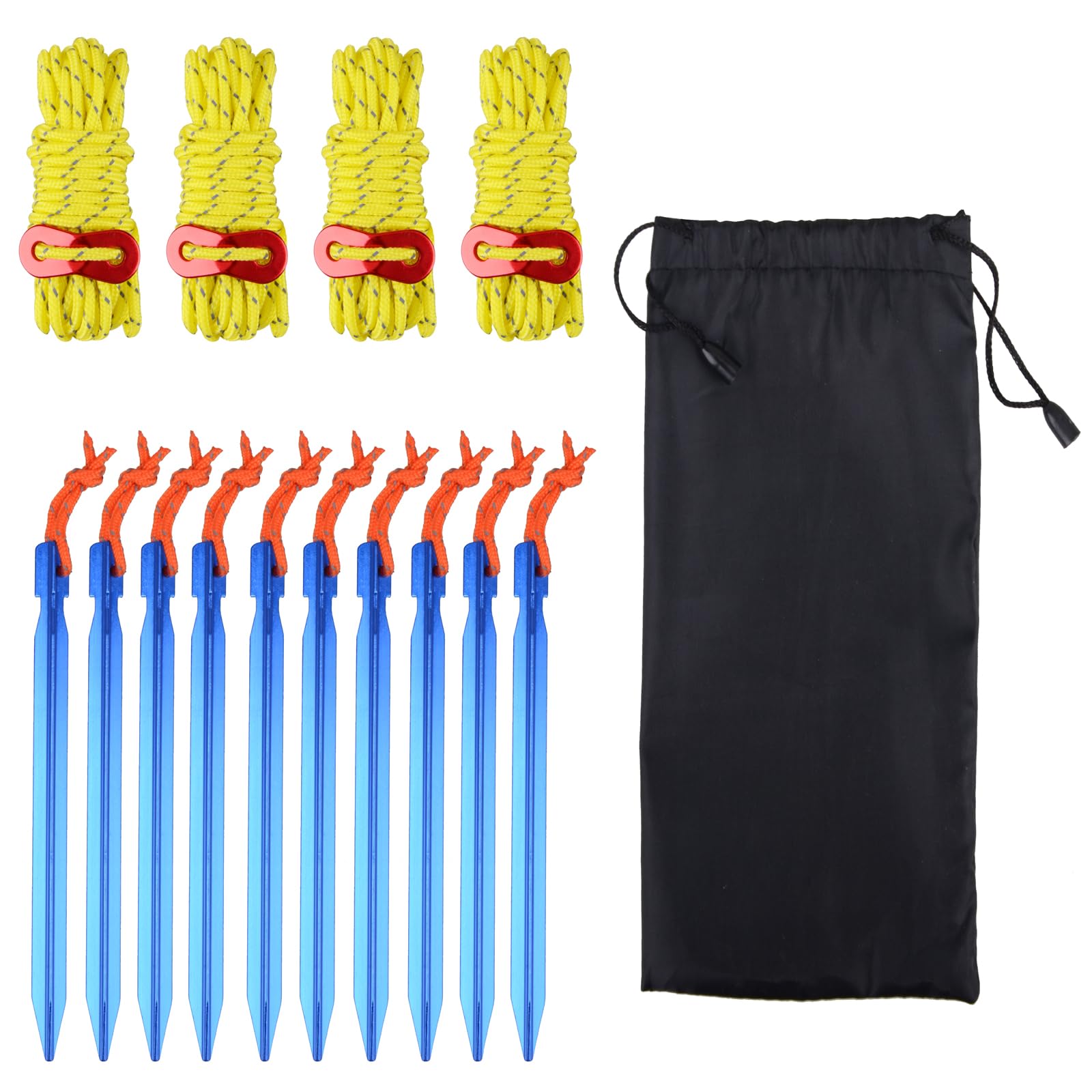 Amazon.com: TRIWONDER Aluminum Tent Stakes Pegs & Reflective Guylines ...