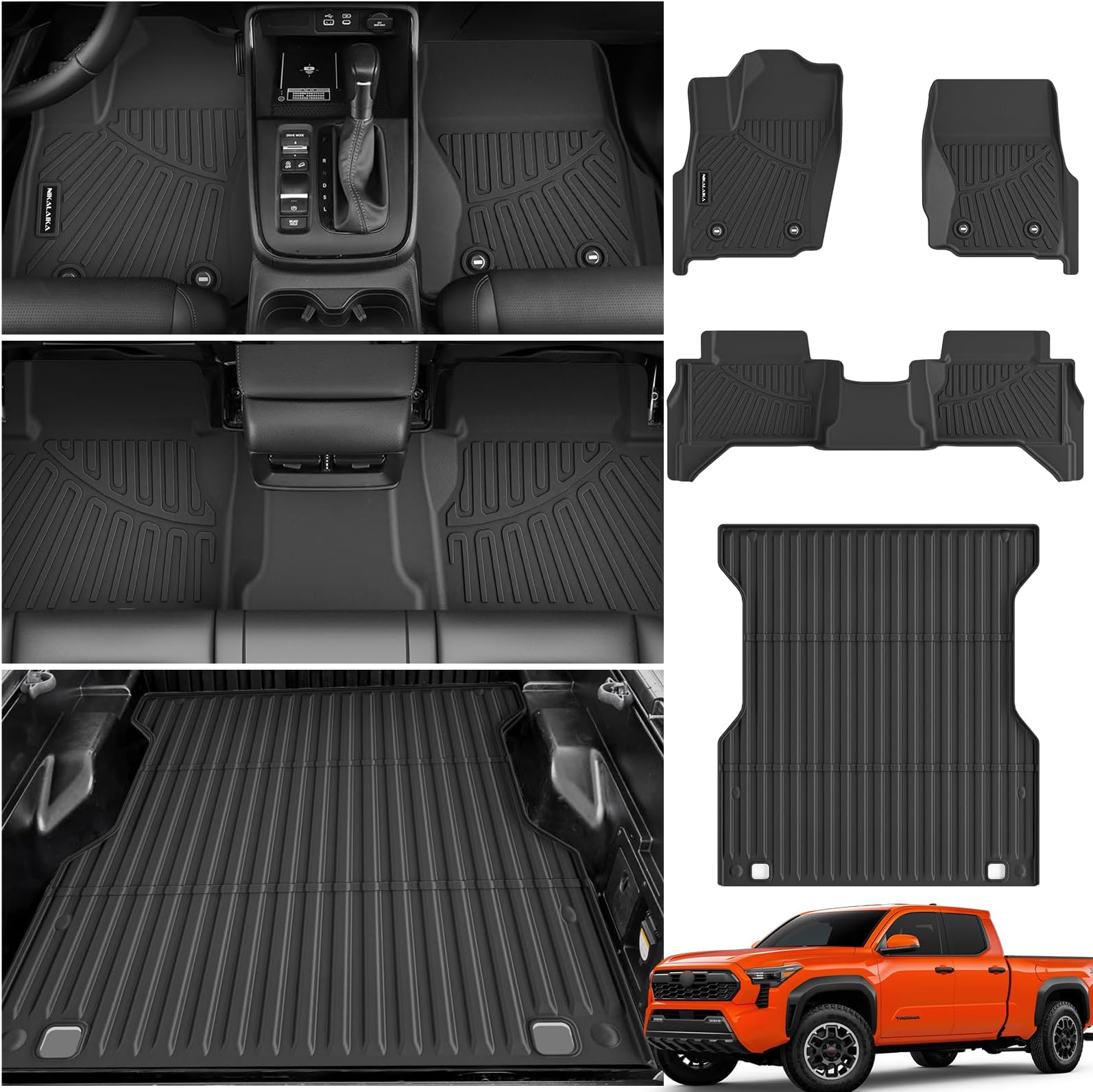 Amazon.com: NQOQN Floor Mats & Truck Bed Mat for 2024 Toyota Tacoma ...