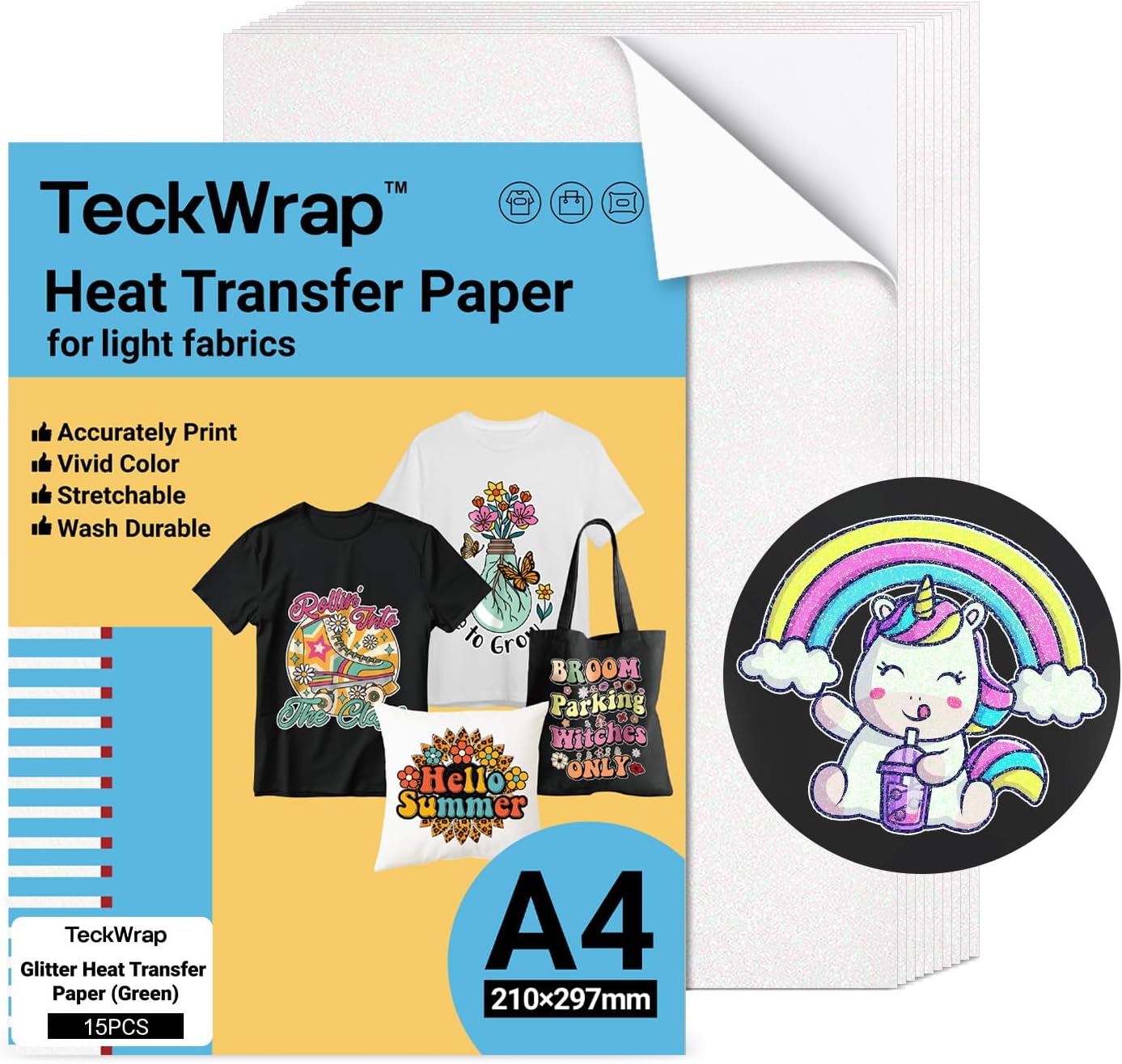 Amazon.com : TECKWRAP Printable Vinyl Sticker Paper for Inkjet Printer ...