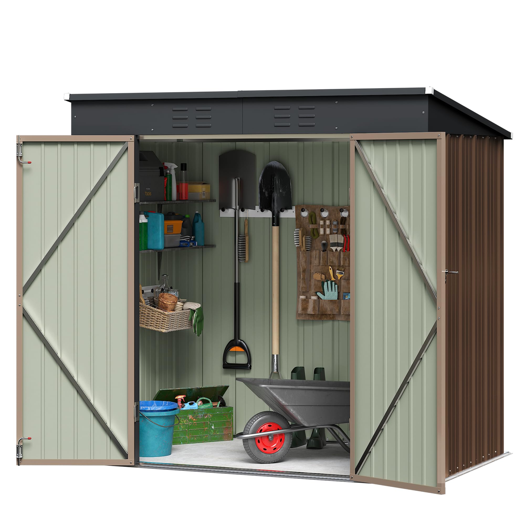 Snapklik.com : Greesum Outdoor Storage Shed All Weather 6FTx4FT Metal ...