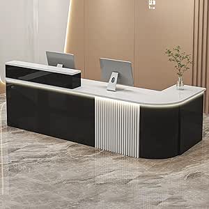 Amazon.com: JKGHK Reception Desk with Counter, L-Shaped Front Desk ...