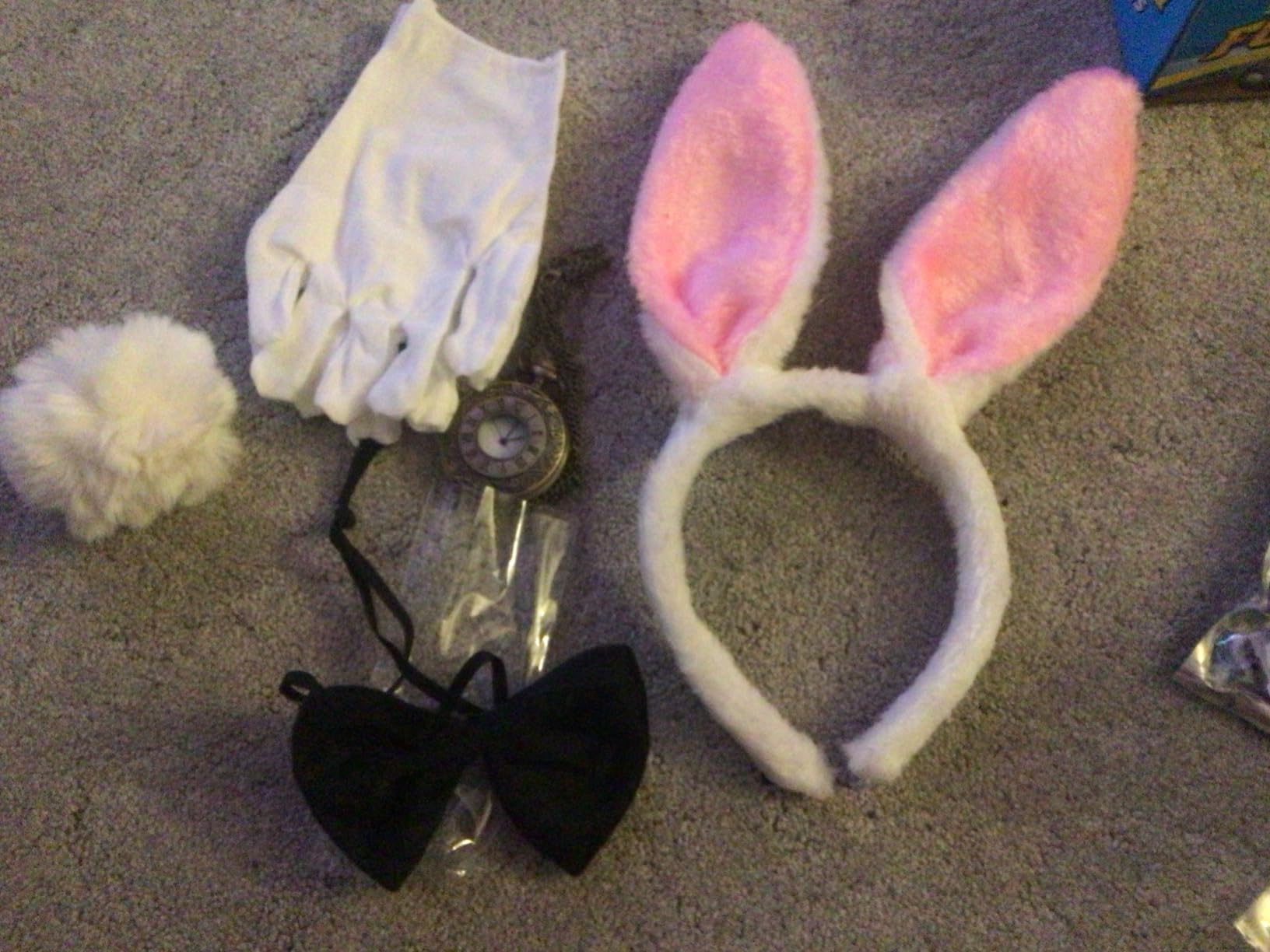Kavoc 5 Pcs White Rabbit Costume Fancy Dress Accessories Set Including ...