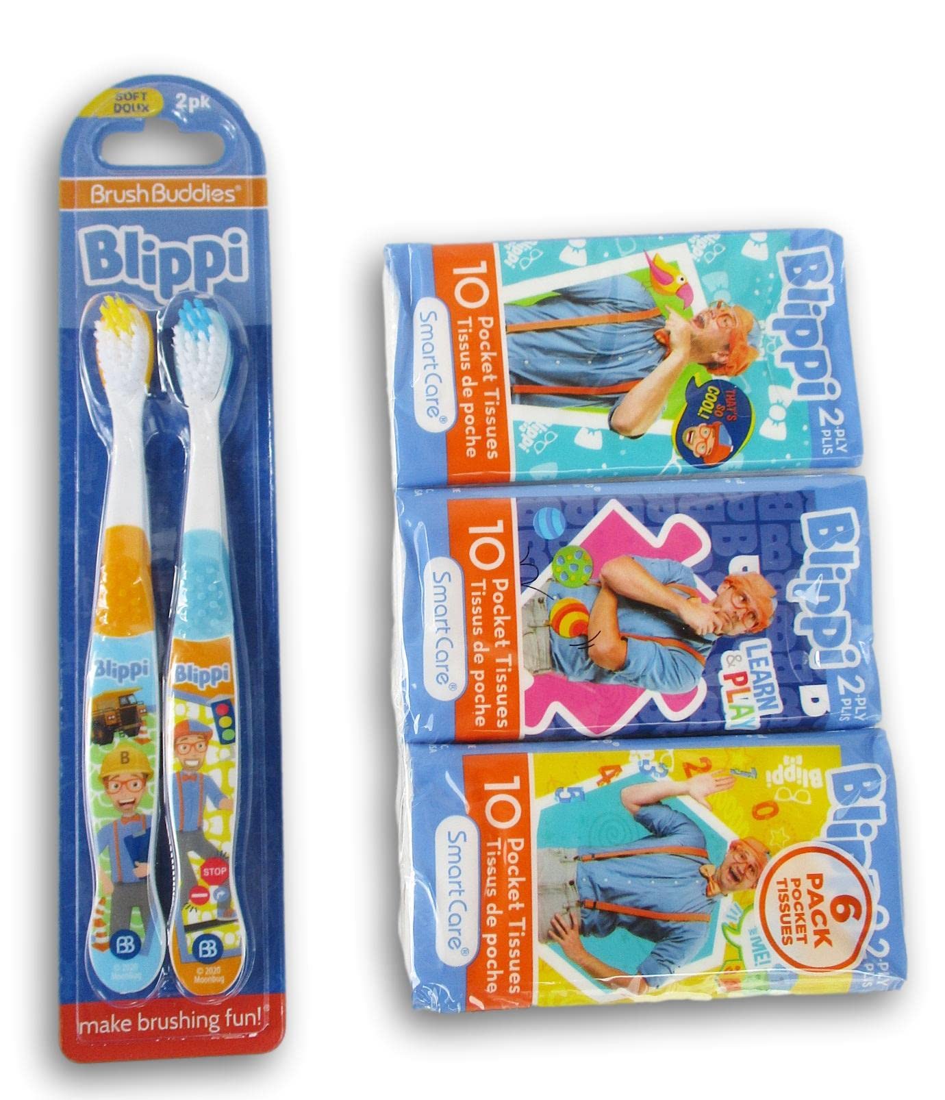 Snapklik.com : Blippi Toothbrush & Blippi Pocket Tissues Bundle