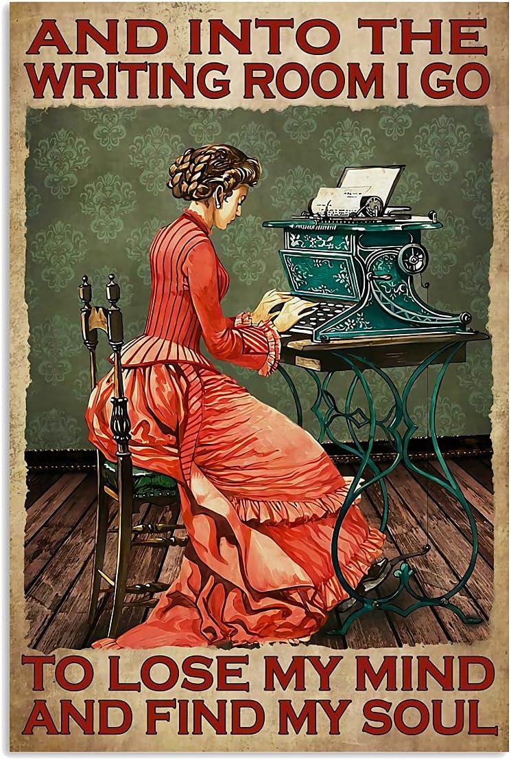 Amazon.com: Women Writers Writing Metal Signs Vintage Room Wall Decor ...