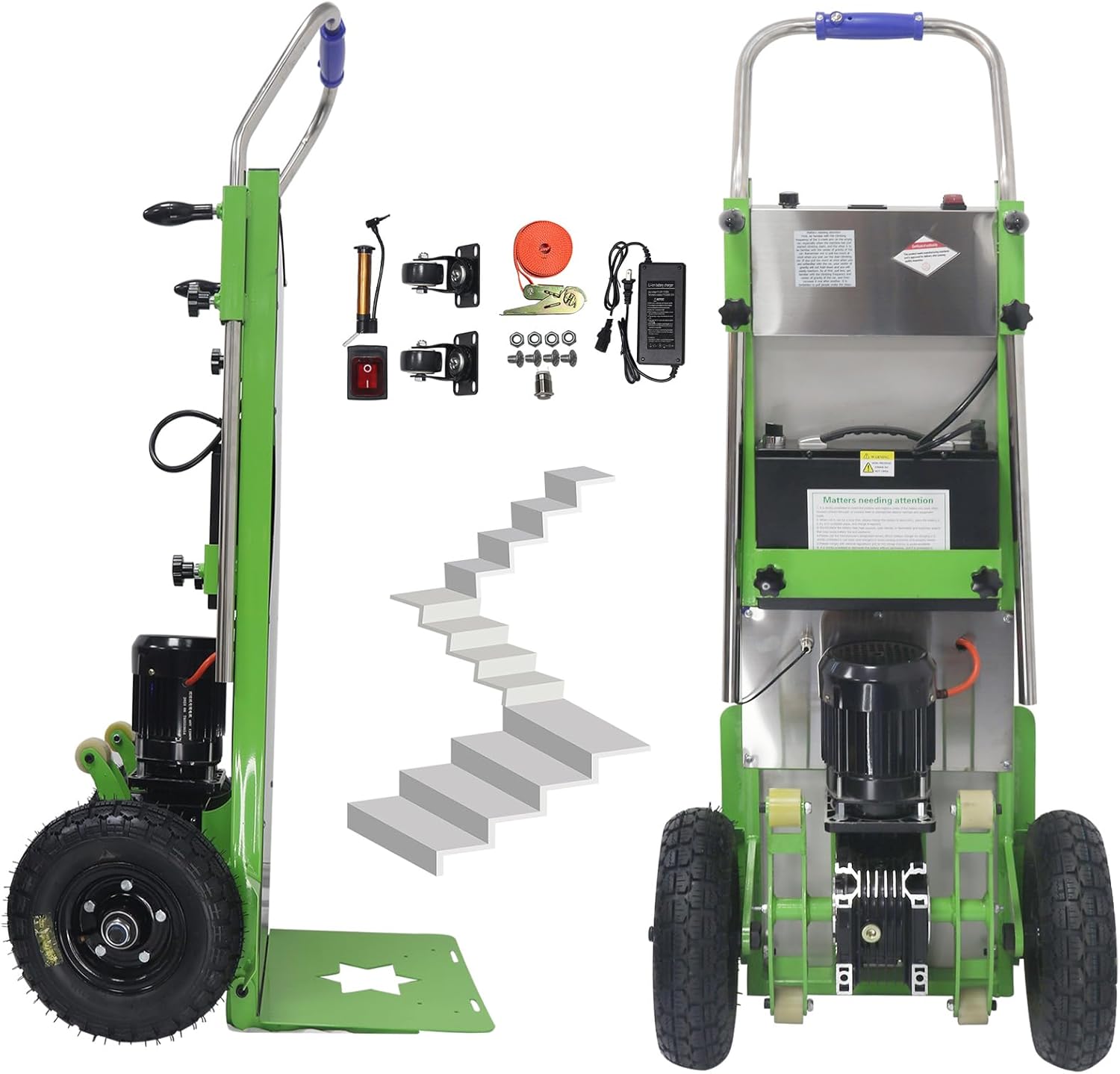 JJZZHG 880lb Electric Stair Climbing Hand Trucks Dolly Cart for Moving ...