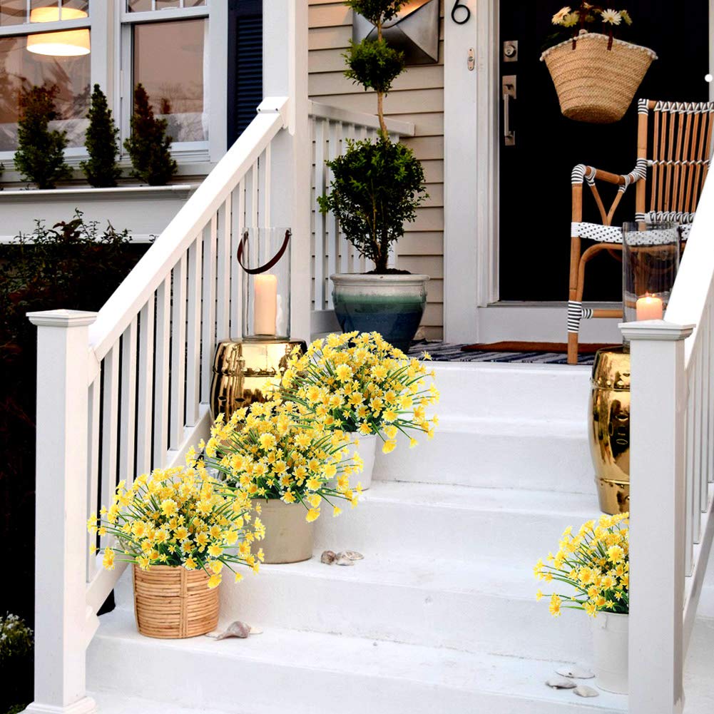 Snapklik.com : GREENRAIN 24 Bundles Artificial Daisy Flowers Outdoor Fake Flowers For Decoration ...