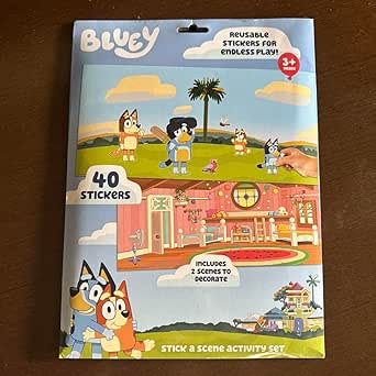 Amazon.co.jp: Bluey Reusable Sticker Book : Office Products