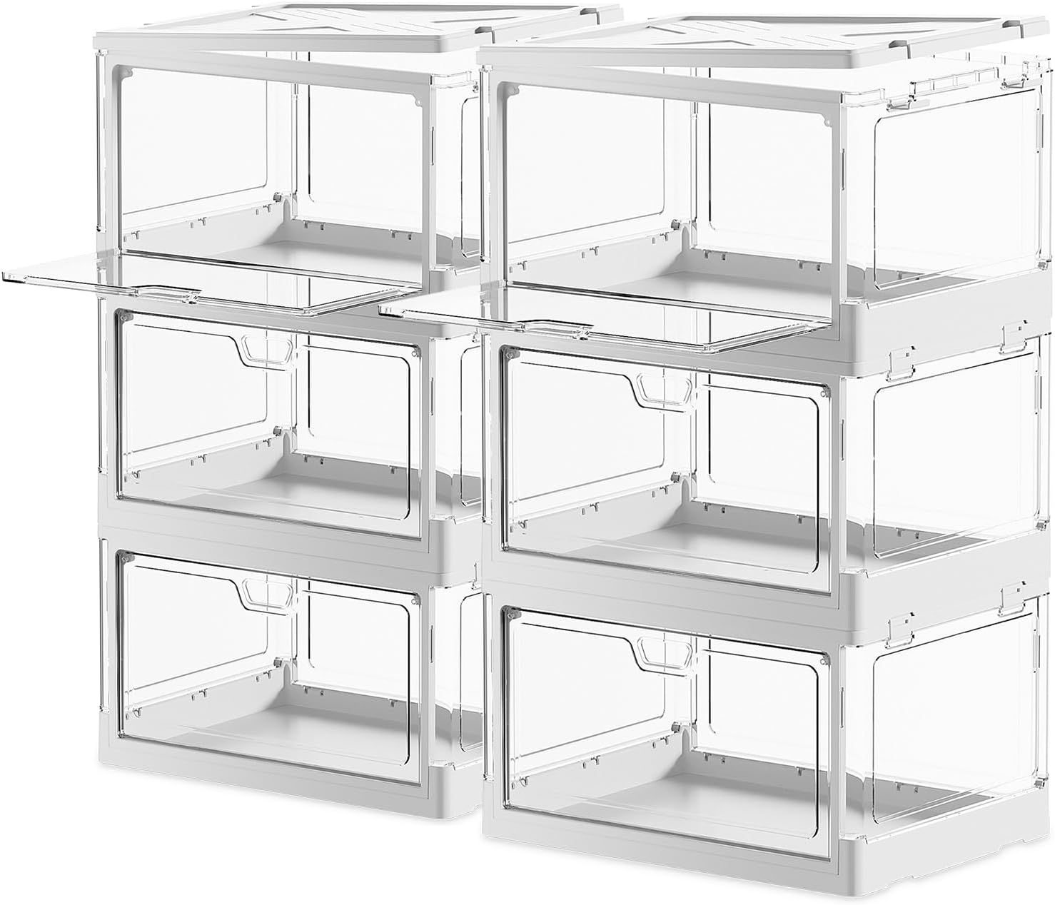 Amazon.com: PRANDOM Stackable Clear Storage Bins with Lids,140 Qt ...