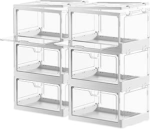 Amazon.com: PRANDOM Stackable Clear Storage Bins with Lids,140 Qt ...