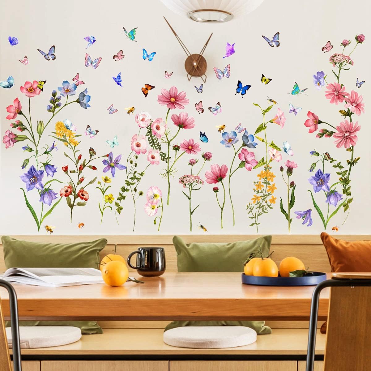 Amazon.com: OLMIXA Colorful Spring Garden Flower Wall Decals - Never ...